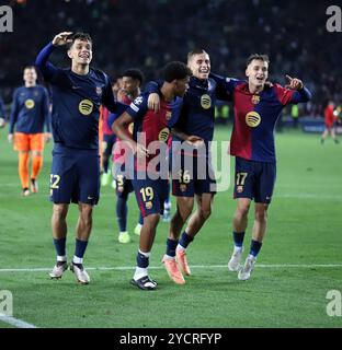 Lamine Yamal and Hector Fort of FC Barcelona during the La Liga EA ...