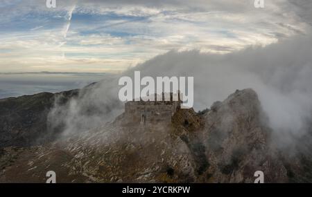 Magazzini, Italy - 14 November, 2023: drone view of the Castello del ...