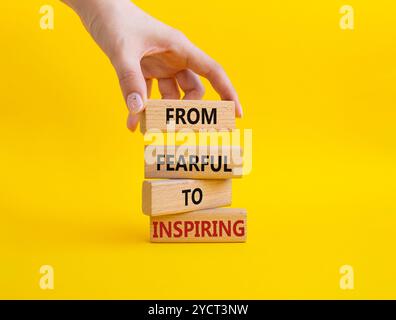 From Fearful to Inspiring symbol. Concept words From Fearful to ...