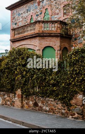 A decorative wrought iron gate with intricate patterns, framing a view ...