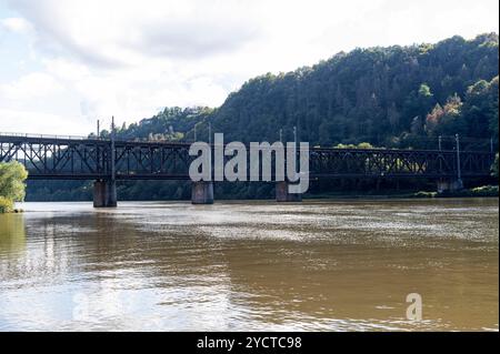 Bullay Germany 5th October 2024. Doppelstockbrücke Bullay, double ...