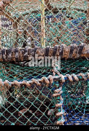 Stacks of traditional lobster pots stored for winter Stock Photo - Alamy
