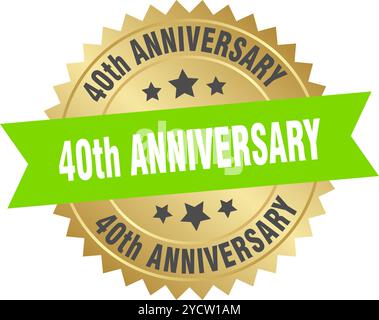 40th anniversary isolated seal. 40th anniversary green label. 40th anniversary Stock Vector ...