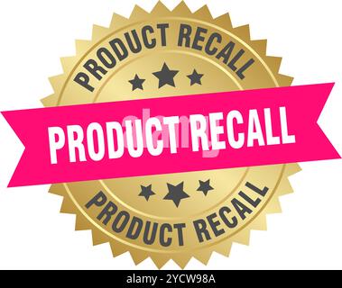 product recall round pink label isolated on transparent background ...