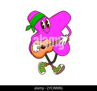 Cartoon groovy math multiplication sign superhero character. Isolated ...