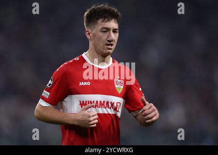 Angelo Stiller of VfB Stuttgart looks on during the Dutch Eredivisie ...