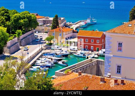 Famous Fosa harbor in Zadar aerial view Stock Photo - Alamy