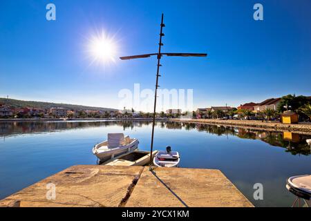 Adriatic village of Bibinje colorful waterfront vertical view Stock ...