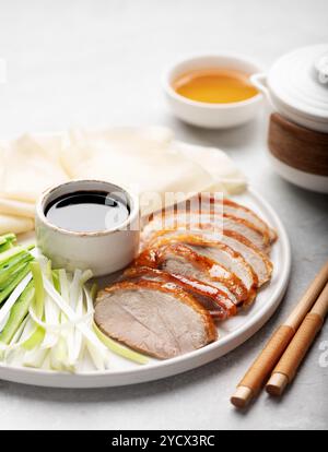 Peking duck. Plate of authentic Chinese cuisine (Beijing cuisine ...