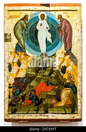 Antique Russian orthodox icon, the Transfiguration Stock Photo - Alamy