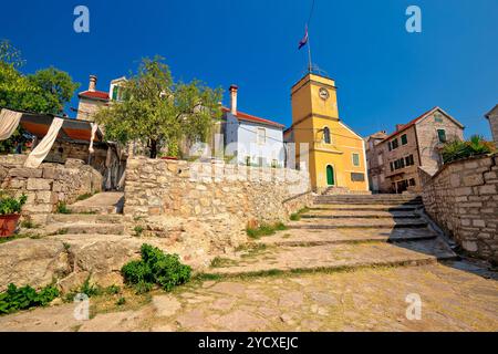 Mediterranean village of Zlarin stone architecture and gate view Stock ...