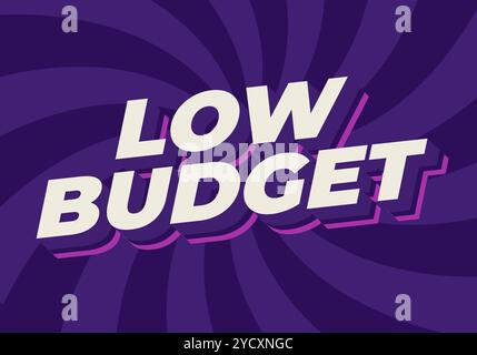 Low budget. text effect design in 3D style with good colors Stock ...