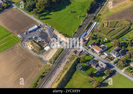 Luftbild, Baustelle an der Brücke Grenzstraße, Ausbau der Betuweroute ...