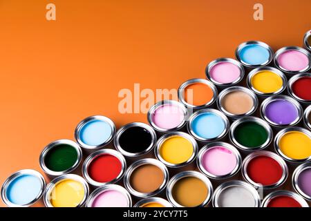 Buckets full of rainbow colored oil paint Stock Photo - Alamy