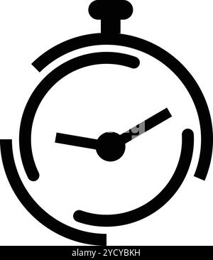 Stopwatch alarm clock icon. Outline stopwatch alarm clock vector icon ...
