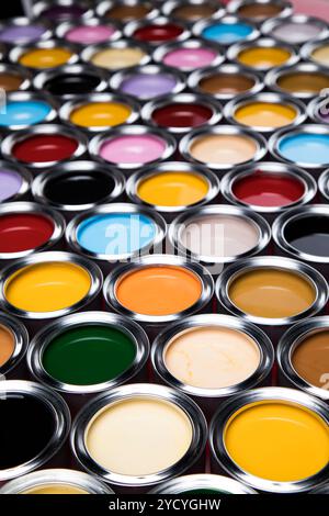 Colorful paint cans set Stock Photo - Alamy