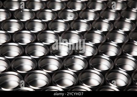 Tin metal cans, Painting background Stock Photo - Alamy