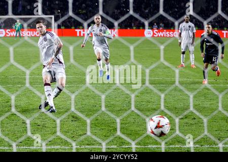 Wout Weghorst of Ajax scores a penalty to make it 2-1 during the UEFA ...