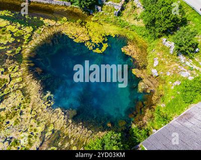 Amazing Gacka river source photographed with drone from above located ...