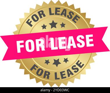 for lease round pink label isolated on transparent background. for ...