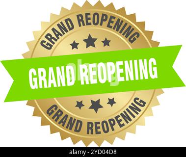 grand reopening isolated seal. grand reopening green label. grand ...