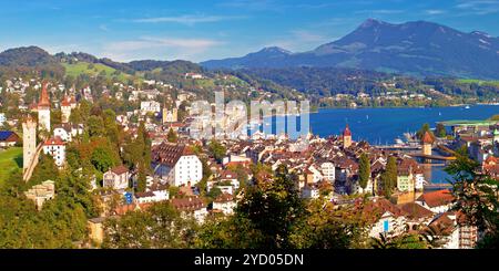 City and lake of Luzern panoramic aerial view Stock Photo - Alamy