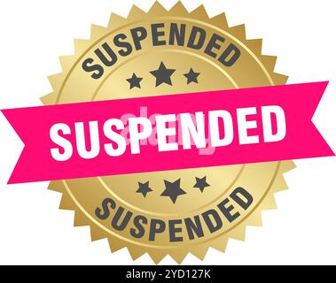 suspended round pink label isolated on transparent background ...