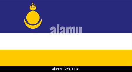 Buryatia state - Republic - flag, Russia waving banner collection. 3D ...