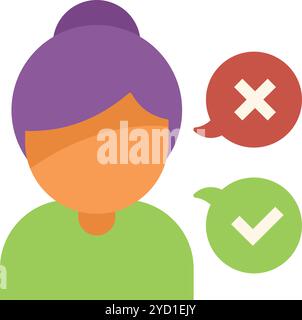 Speech bubbles with check marks are showing myths and facts, true or ...