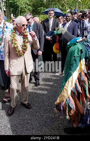 King Charles III meets a mascot of the national bird of Samoa, the ...