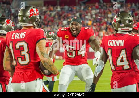 Tampa Bay Buccaneers linebacker Lavonte David celebrates after an NFL ...