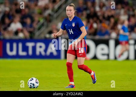 United States defender Emily Sonnett brings the ball down againsst ...