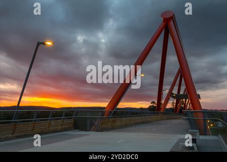 Yandhai Nepean Crossing bridge at sunset Stock Photo - Alamy