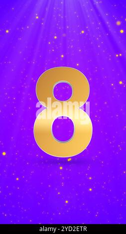 Number Eight with Glitter on Purple Background Stock Photo - Alamy