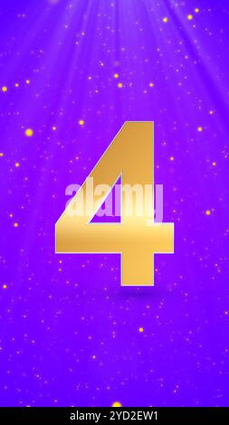 Number Four with Glitter on Purple Background Stock Photo - Alamy