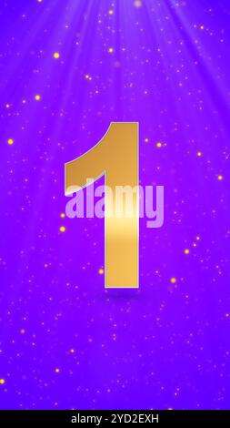 Number One with Glitter on Purple Background Stock Photo - Alamy