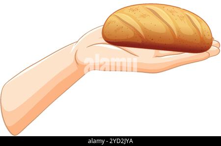 Illustration of a hand offering a loaf of bread Stock Vector Image ...