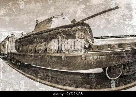 Old soviet army military tank on the railway platform Stock Photo - Alamy