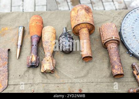 Old, rusty ammunition of the Soviet army Stock Photo - Alamy