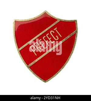 School prefect badge on a white background Stock Photo - Alamy