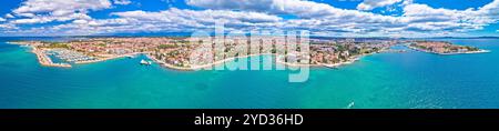 Aerial view of the Sea organs and Sun Salutation in Zadar City, Croatia ...