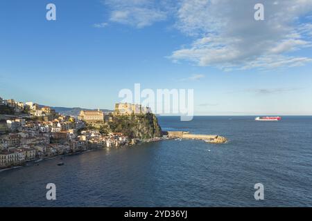 Scilla, Italy - 17 December, 2023: drone landscape view of the seaside ...