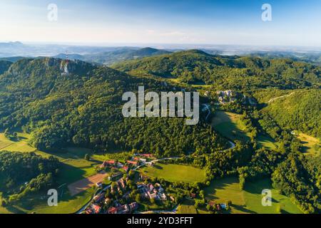 Kalnik mountain landscape aerial view, Prigorje region of Croatia Stock ...