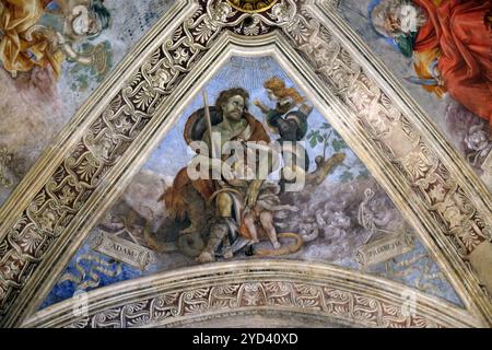 Adam, fresco in Strozzi Chapel by Filippino Lippi, Santa Maria Novella ...