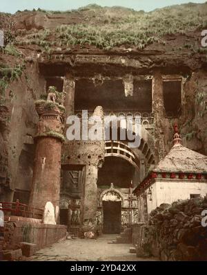 Photochrom print of Karla Caves in India Stock Photo - Alamy