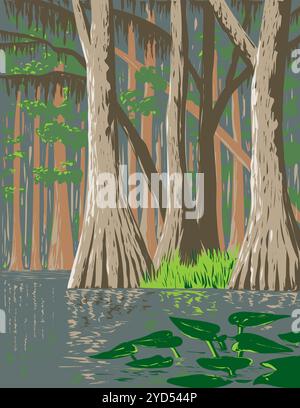 Everglades National Park in Florida Monoline Line Art Grayscale Drawing ...