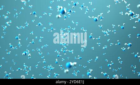 H2O Water Molecule Liquid. 3d illustration Stock Photo - Alamy