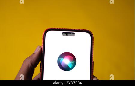 01 Jun 2024: Apple Siri logo is displayed on smartphone Stock Photo - Alamy