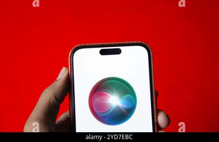 01 Jun 2024: Apple Siri logo is displayed on smartphone Stock Photo - Alamy
