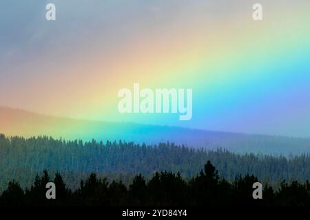 Rainbow at Davis Lake, Cascade Lakes National Scenic Byway, Deschutes ...